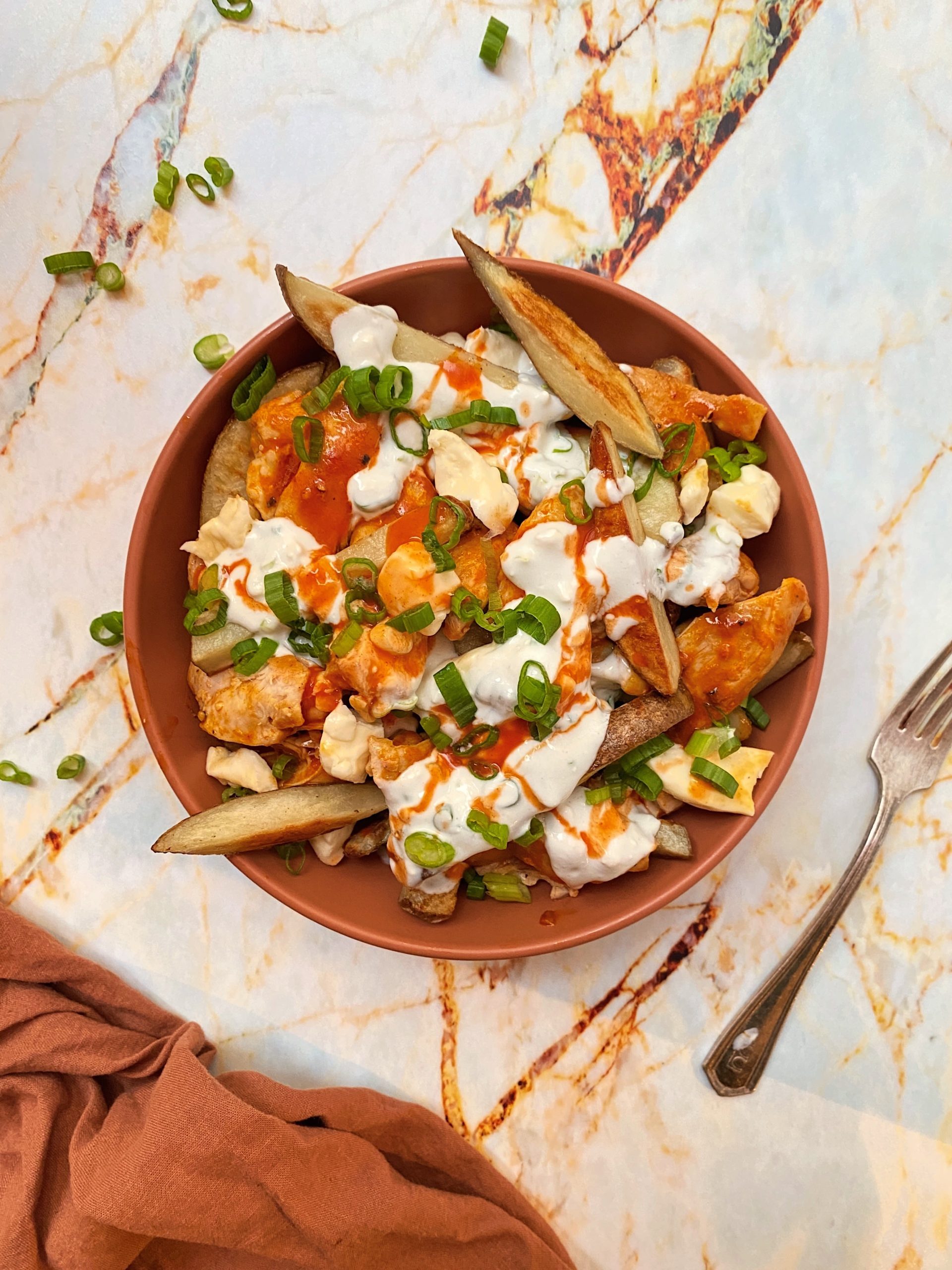Recette de poutine au poulet buffalo | Fresh Prep